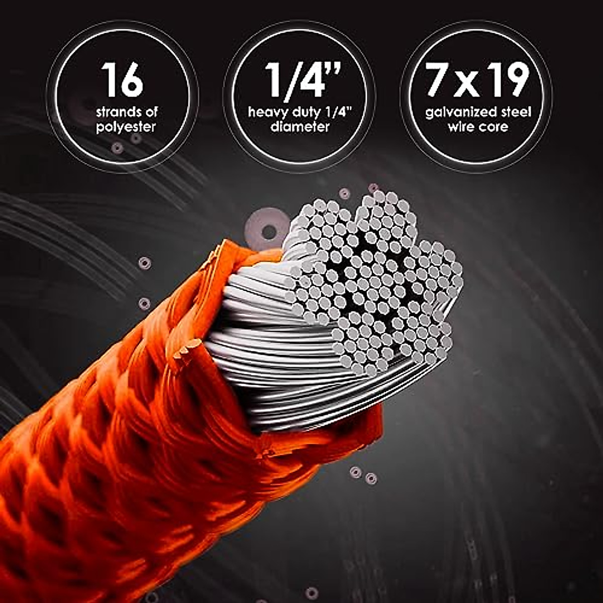 SEAAN Steel Wire Core Flipline Kit 1/2'' x 10FT Flipline for Tree Climbing Lanyard - Adjustable Lanyard, Better Grab, Low Stretch, Cut Resistant