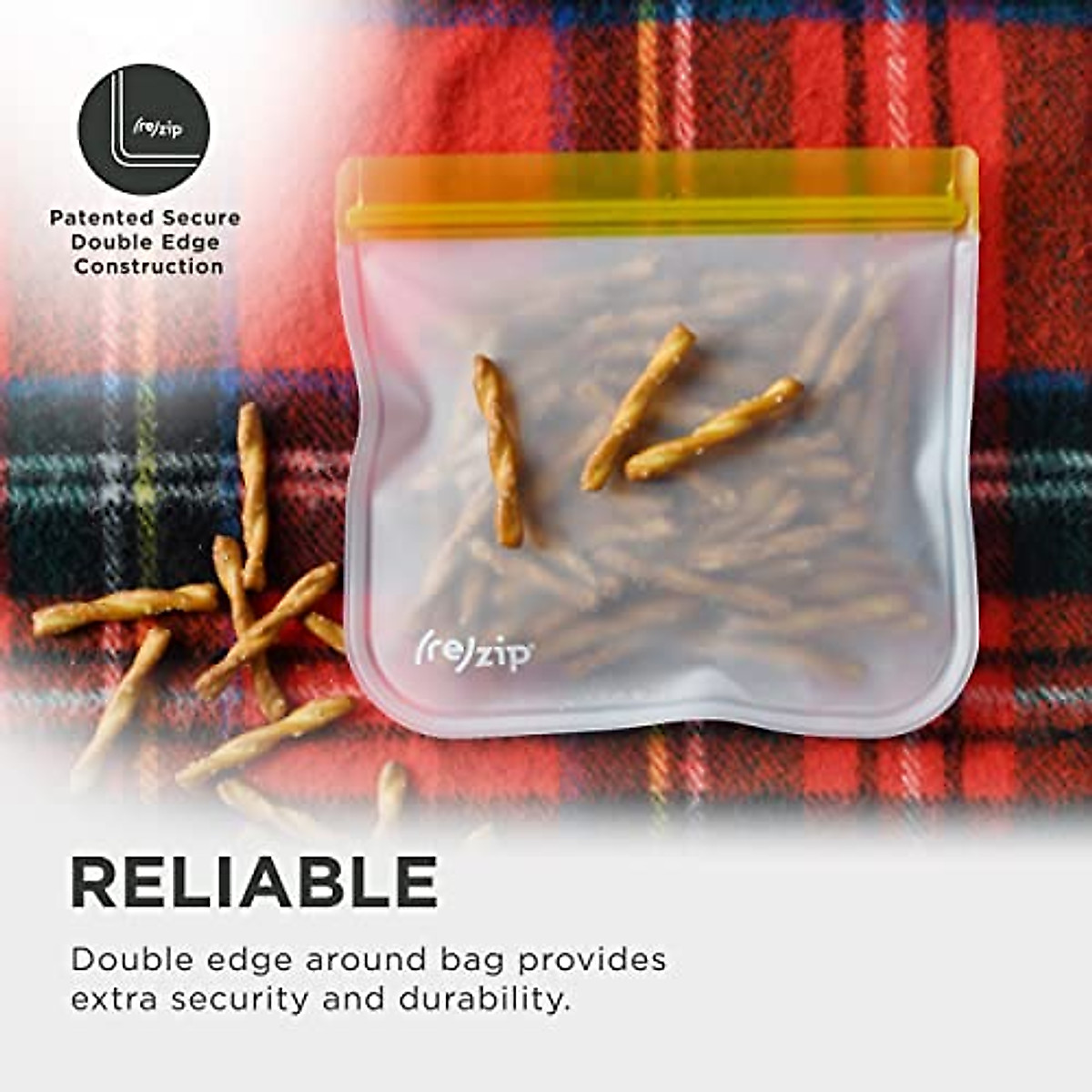 rezip 10-Pack Flat Reusable Lunch Bags | BPA-Free, Food Grade, Leakproof, Freezer and Dishwasher Safe | 10 Sandwich/Lunch Bags (3.5 Cup / 28-Ounce) | Aqua