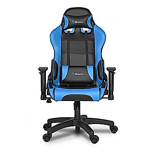 Arozzi Verona Junior Gaming Chair for Kids with High Backrest, Recliner, Swivel, Tilt, Rocker and Seat Height Adjustment, Lumbar and Headrest Pillows Included - Blue
