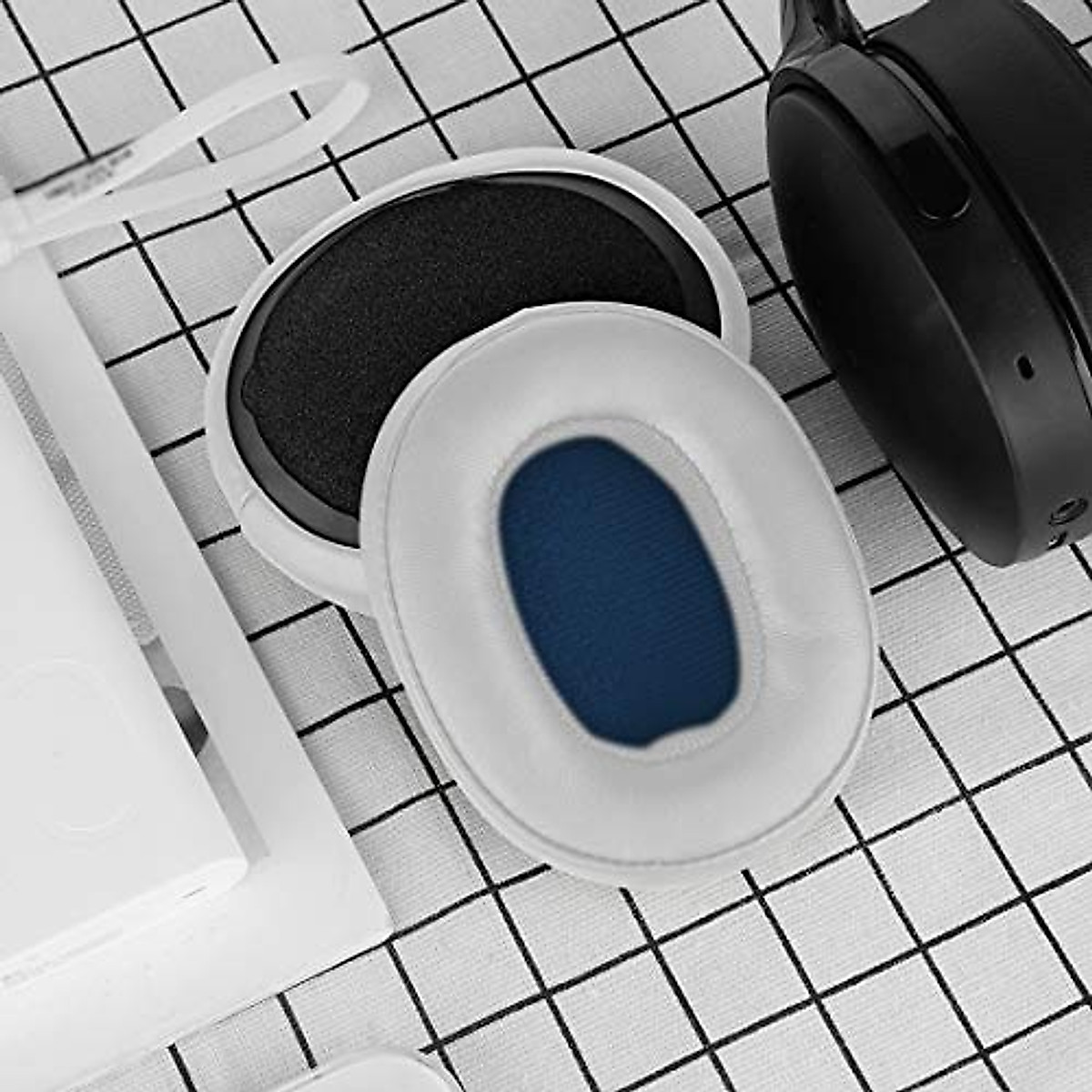 Geekria QuickFit Replacement Ear Pads for Skullcandy Crusher Wireless, Crusher Evo, Crusher ANC, Hesh 3 Headphones Earpads, Headset Ear Cushion Repair Parts (White)