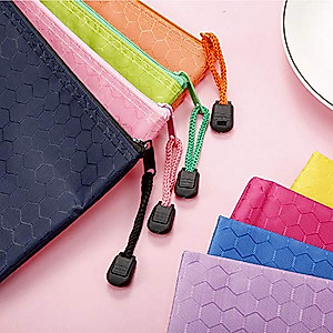 12 Pieces Zipper Waterproof Bag Pencil Pouch for Cosmetic Makeup Office Supplies and Travel Accessories (12 Colors)