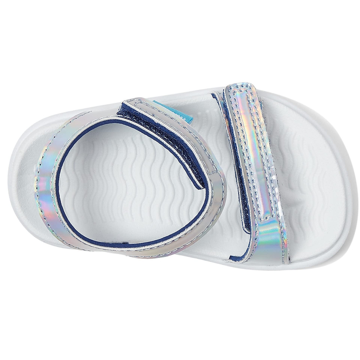 Native Shoes Kids Charley Hologram (Toddler) Flat Sandals for Kids - Metallic Synthetic Upper, Man Made Outsole, and Round Toe 8 Toddler M