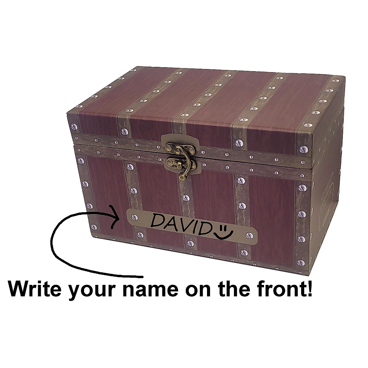 Sunshine Box Factory Treasure Box Chest - Pirate Desktop Size for boys boy jewelry prize prizes rock rocks and trinket trinkets Dimensions 9" x 5.5" x 5.5"