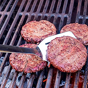 Blue Silicone Spatula Turner Set – Stainless Steel and Silicone Heat Resistant Kitchen Utensils – 608F – Grill Spatula Tools for Bbq - Egg and Pancake Flipper – Gift Box and Bonus Recipe Ebook