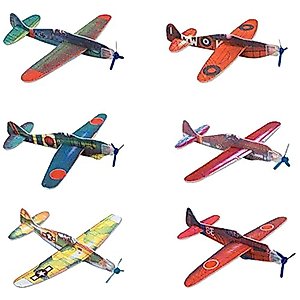 Rhode Island Novelty 8 Inch Flying Glider Plane, Set of 12 Multicolor
