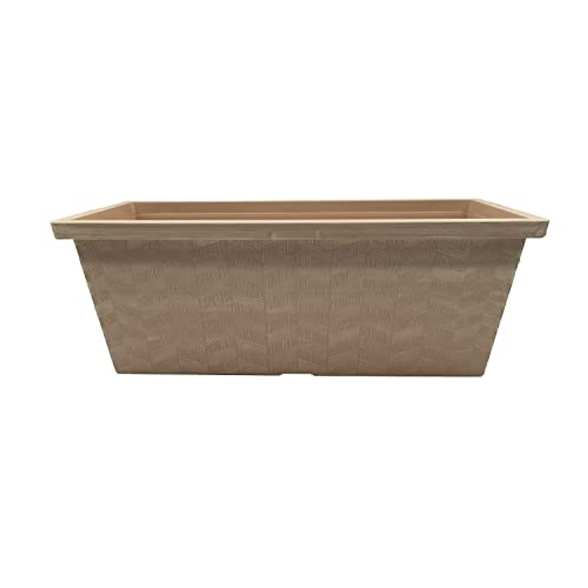 The HC Companies 27 Inch Borden Rectangular Planter Box - Large Lightweight Outdoor Plastic Plant Pot for Vegetables, Herbs, Flowers Inch Maple