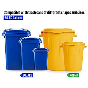 PAHTTO Trash Can Lock 2PCS, Lid Lock for 30-50 Gal Outdoor Garbage Cans, Heavy Duty Bungee Cord Garbage Can Lock for Animals, Squirrels, Dogs, Raccoons