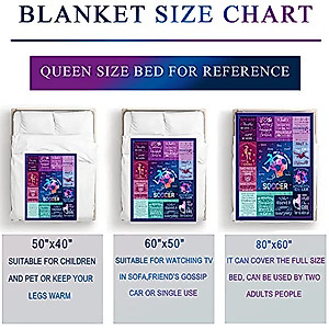 Soccer Blanket Gifts for Girls Ultra Soft Warm Flannel Throw Blankets Soccer Team Soccer Lover Gifts for Kids Teens Adults 50"x40"