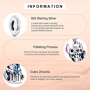 RMMY S925 Steling Silver Charm for Bracelet Necklace Dog and Castle for Women gifts