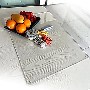 Acrylic Cutting Boards For Kitchen Counter, Clear Cutting Board With Lip For Countertop, 18 X 16 Inch Non Slip Acrylic Chopping Board For Counter Protector