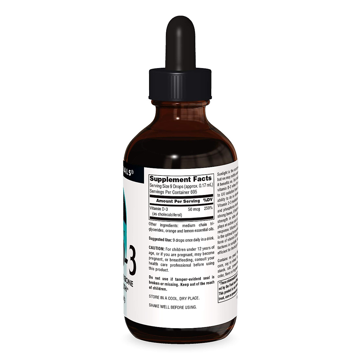 Source Naturals Vitamin D-3 Liquid Drops 2000 iu Supports Bone & Immune Health - 4 Fluid oz
