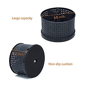 SETTFRFE Rotating Pencil Holder for Desk,Supplies Organizer Pen Caddy,6 Compartments Spinning Multi-Functional large Pen Holder for Desk