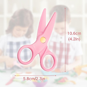 YAFIYGI 3 Packs Toddler Scissors with Paper Toddler Scissors Kit Plastic Colour Scissors for Toddler Scissors 2 Year Old training for Pre-school Training Kids Child Safe Paper Craft Cutting