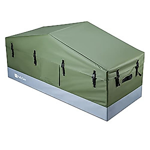 PatioGem 180 Gallons Heavy Duty Portable Waterproof Outdoor Storage Box, Large Storage Containers Shed All Weather Soft Tarpaulin Deck Box for the Boat, Pool, Yard, Garden, Patio, or Camping, Green