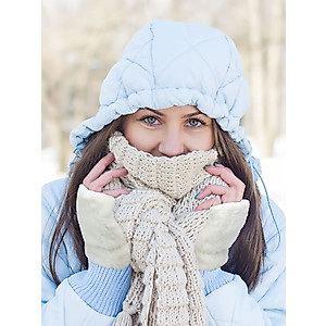 2 Pairs Winter Fingerless Gloves Faux Fur Fingerless Gloves Warm Furry Gloves Convertible Fingerless Gloves Half Finger Arm Warmer Gloves Soft Smooth Furry Gloves Rabbit Fur Mittens for Girls