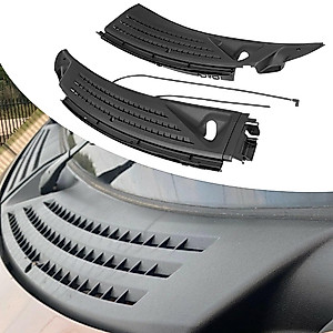 ECOTRIC Pair Front Cowl Panel Grille Vents Windshield Wiper Set w/Seals Compatible with 2009-2014 Ford F150 Replace # BL3Z15022A68A & BL3Z15022A69A Passenger Driver Side