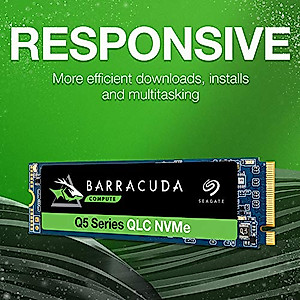 Seagate Barracuda Q5 1TB Internal SSD - M.2 NVMe PCIe Gen3 ×4, 3D QLC for Desktop or Laptop, 1-Year Rescue Services (ZP1000CV3A001)
