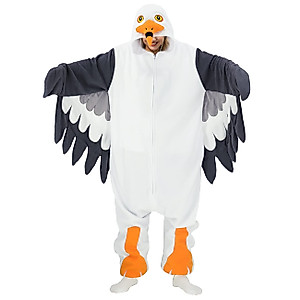Adult Seagull One Piece Pajamas Animal Cosplay Halloween Costume for Men Women