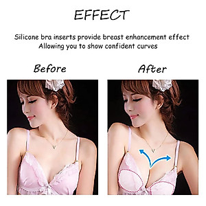 ericotry 1Pair Transparent Breathable Silicone Perforated Bra Inserts Booster Insert Pads Swimsuits Bikini Chest Pad Breast Pads for Women Lady Girls