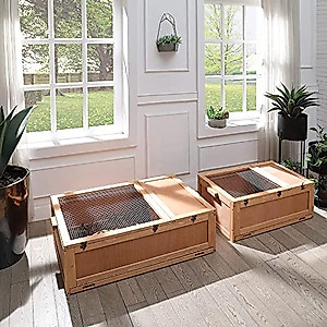 unipaws Tortoise House with Tray, Tortoise Enclosure with Reptile Carpet and Food Bowls for Small Animals, Indoor and Outdoor Medium Habitat, Anti-Corrosion and Moisture Proof