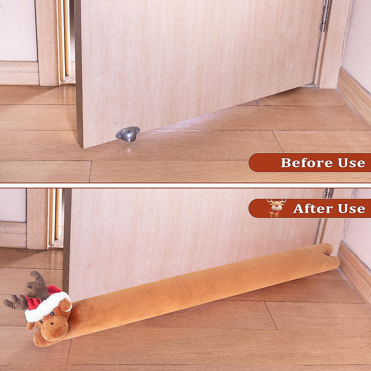 My OLi Under Door Draft Stopper Decorative Wind Stopper 36 inch for Door & Window Noise Blocker Gap Stoppers Window Sealer - Christmas Reindeer