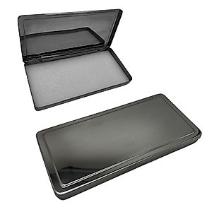 CHAROENSUK Metal Pen Pencil Case Stationery Box Empty Hinged Stainless Steel Box School Supplies Pen Holder Makeup Brushes Organizers 4x8.5x1 inch, Silver (999)