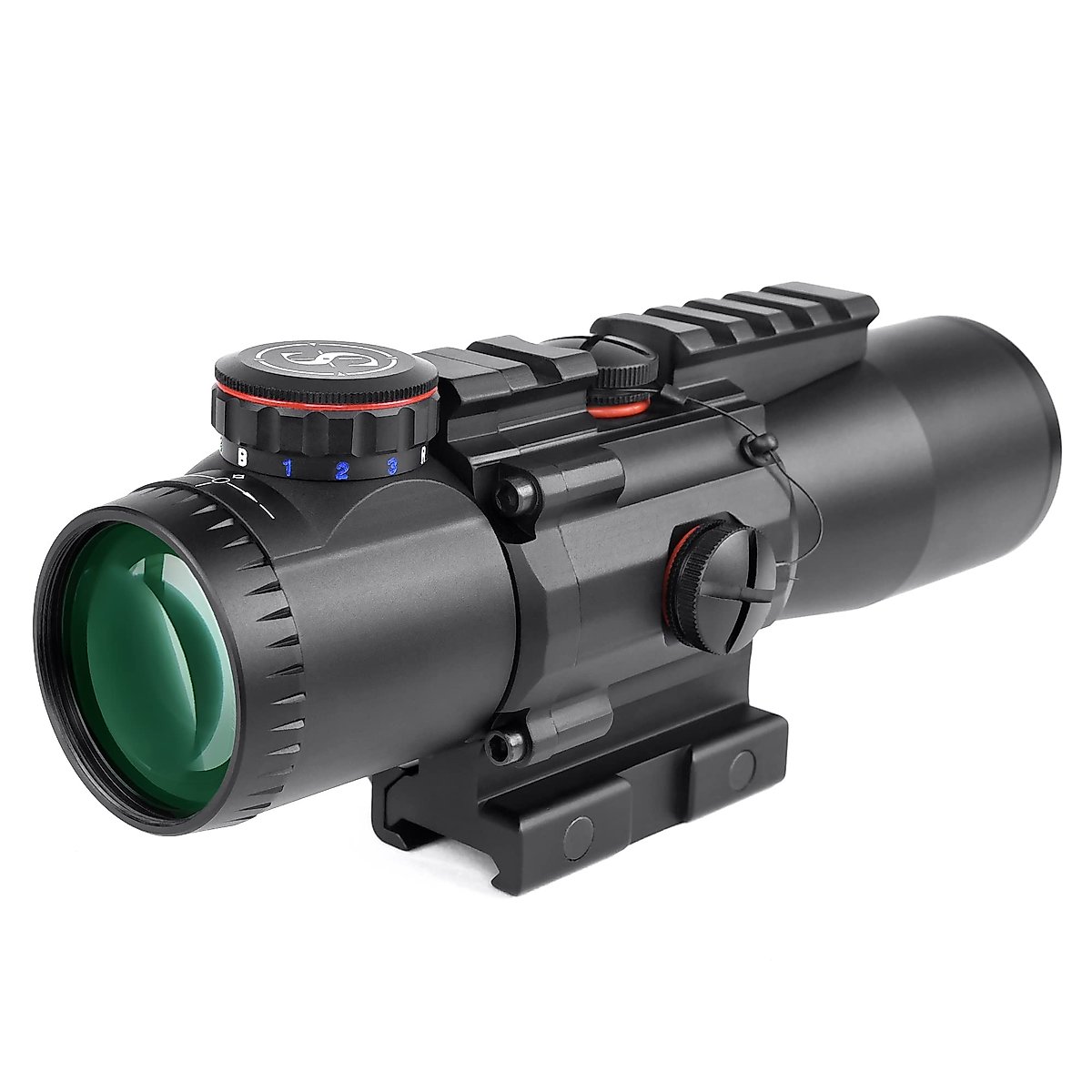 4x40mm Prism Scope GIII LS4X40 Red/Green/Blue Illuminated Reticle 4X Prism Scope (Chevron Reticle)