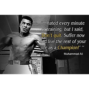 Muhammad Ali Poster Quote Boxing Black History Month Posters Sports Quotes Decorations Growth Mindset Décor Learning Classroom Teachers Decoration Educational Teaching Supplies Black Wall Art P046