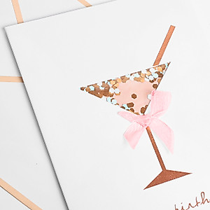 GIFTING GIGGLES Happy Birthday Card for Women - Best Friend, Sister, Mother, Daughter, Grandma - Bday Cards for her Pop Out 3D Martini Glass | 21st 25th 30th 40th 50th 60th 70th 80th