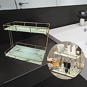 ＫＬＫＣＭＳ 2-Tier Standing Rack Cosmetic Organizer Holder Makeup Holder for Bathroom -