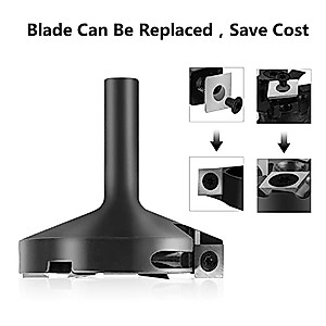 SpeTool CNC Spoilboard Surfacing Router Bit,1/2 Inch Shank 3 Inch Cutting Diameter, 2+2 Carbide Insert Slab Flattening Router Planer Bit for Woodworking Mill Planing