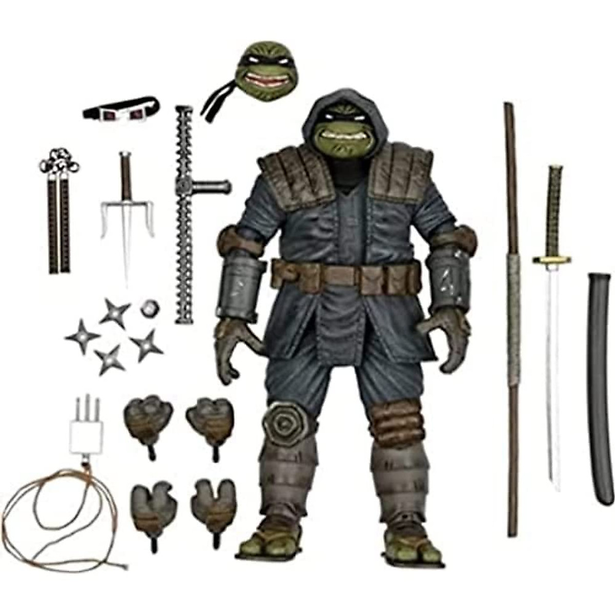 NECA Teenage Mutant Ninja Turtles Last Ronin 7-Inch Action Figure with Interchangeable Head and Hands (IDW Comics, Armored)