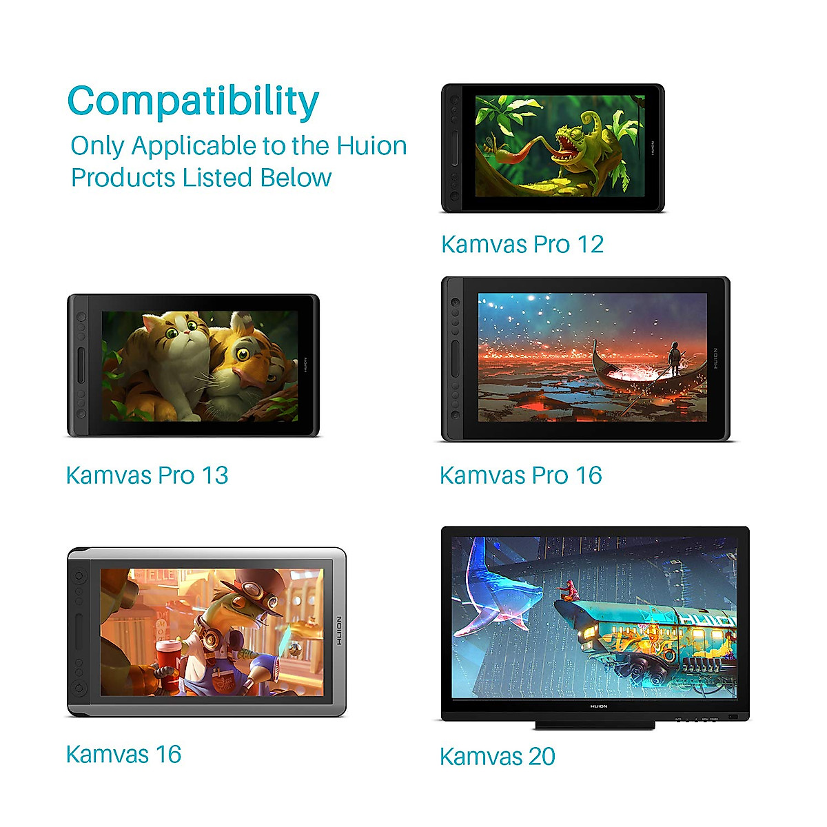 HUION PW507 Battery-Free Stylus for Huion Kamvas PRO 12, Kamvas PRO 13,Kamvas Pro 16, Kamvas 16 and Kamvas 20 Graphics Drawing Monitor