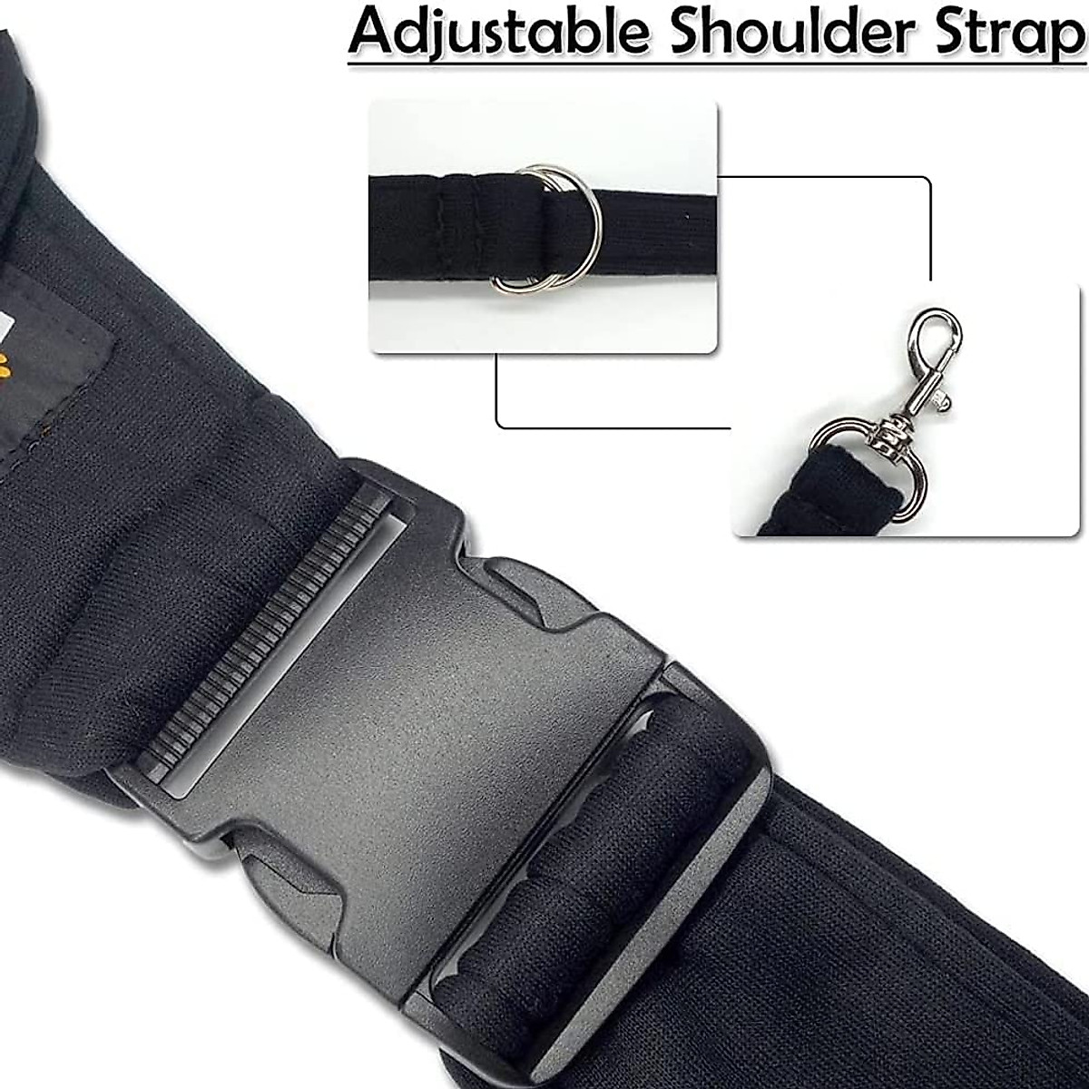 NATUYA Small Dog Carrier Sling Cat Sling,Adjustable Strap Hand Free Pet Puppy for Outdoor Traveling Subway (Black, Snap)