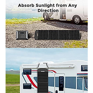 Dabbsson 200Watt Portable Solar Panel for Power Station, Foldable Solar Charger with Adjustable Kickstand, High-Efficiency Monocrystalline PV Module, Waterproof IP65 for Outdoor Camping, RV, Blackout