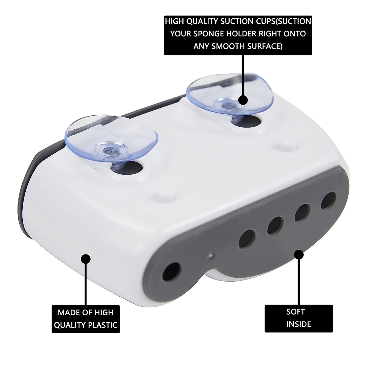 Kmass Kmax 6pack Kitchen Sink Suction Sponge Holder and silicone sponge holder with 2 nylon dish scoring pads bathroom Kitchen Soap Tray for Dish Scrubber sink caddy Organizer Sponge for Kitchen Sink