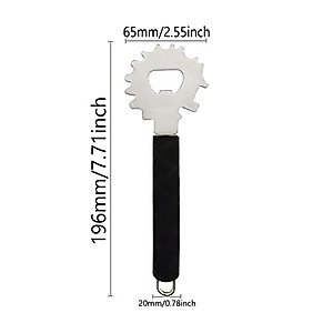 Grill Cleaner - Grill Scraper Has 12 Grooves Fits Most Grill Grate Rescue, BBQ Camping Kitchen Must Have Gadgets and Tools, with Bottle Opener Features (Black)
