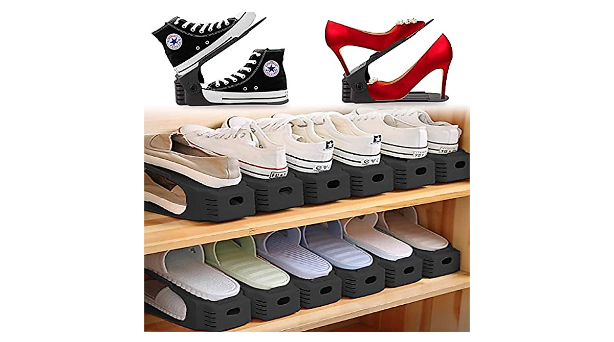 Adjustable Shoe Risers - Maximize Closet Storage Space