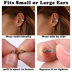 FASACCO 25PCS Women Clip on Cartilage Helix Wrap Earrings Adjustable Ear Clip Non-Piercing Ear Cuff, Silver