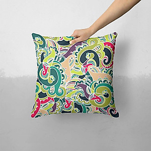 iiRov Shades of Green Swirl Pattern V32 - Custom Decorative Home Decor Indoor or Outdoor Throw Pillow Cover for Sofa, Bed or Couch Cushion (Pillow CASE Cover ONLY)