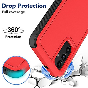Jeylly for Samsung Galaxy A04S Case, Samsung A13 5G Case Military Grade Drop Protection Soft TPU Matte Hard Back, Heavy Duty Shockproof Durable Cell Phone Case for Galaxy A13/A04S, Red