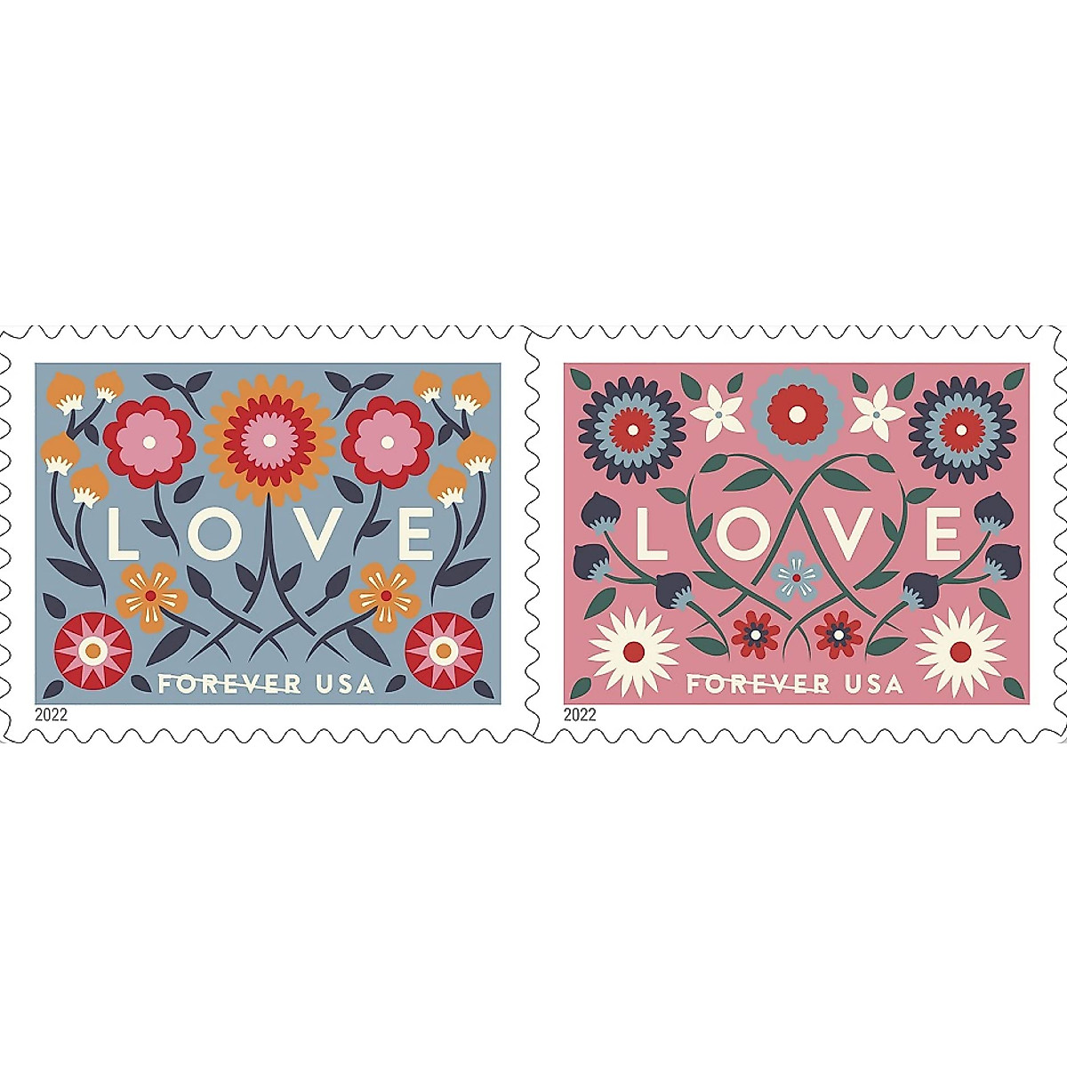 Love 2022 Forever First Class Postage Stamps -- Valentine, Wedding, Celebration, Anniversary, Romance, Party -- 1 Sheet, 20 Stamps --