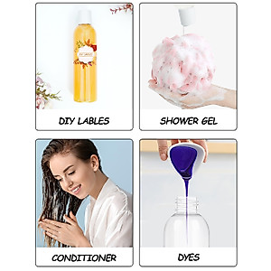 ZLEVEAYN 2 Pack 8 oz Clear Plastic Bottles with White Disc Caps Refillable Empty Squeeze Containers Cosmetic Bottles for Toiletries Conditioner Shampoo Lotions Gels