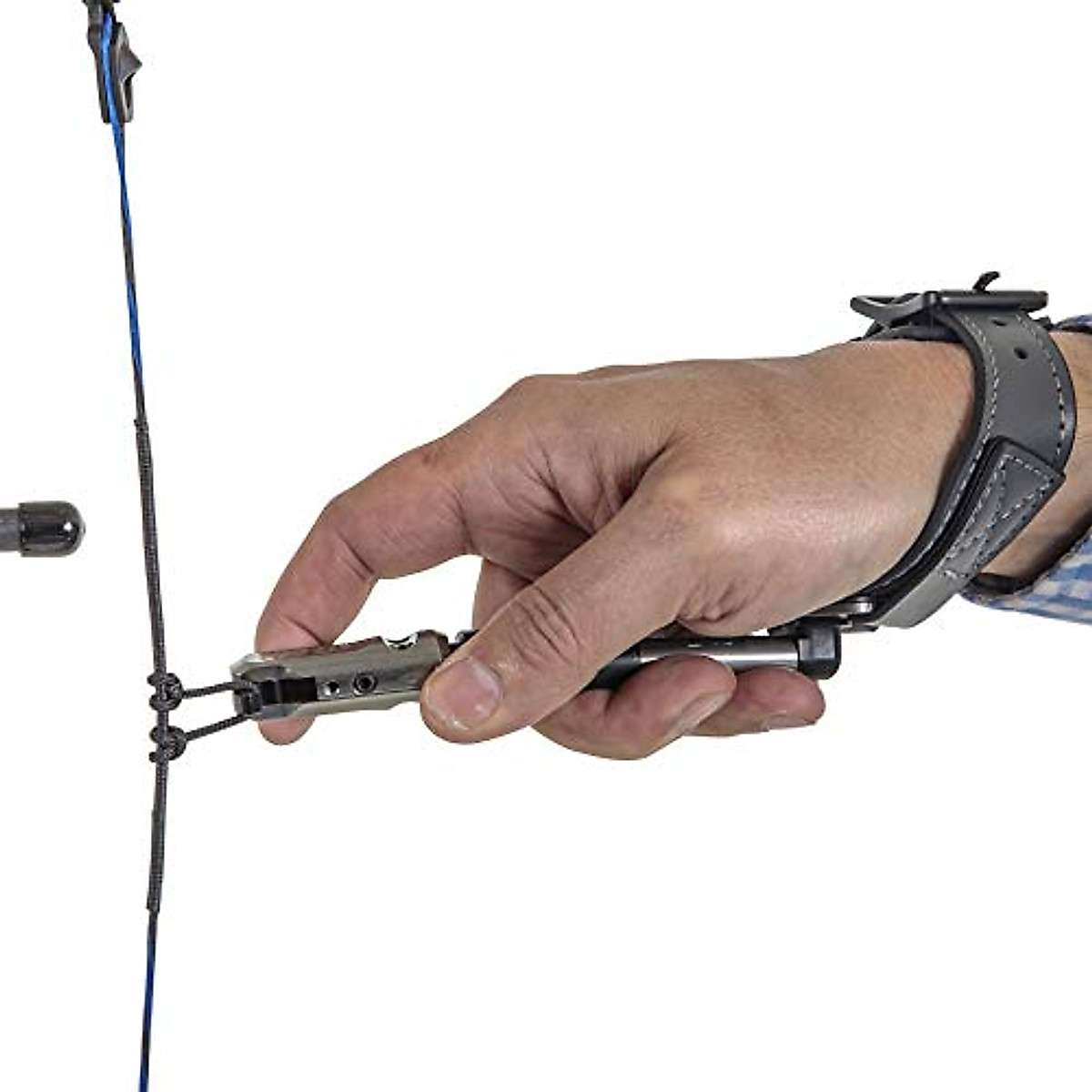 Trophy Ridge DrawPoint Archery Bow Release - Infinitely Adjustable Index Finger Release with 360-Degree Rotation, Customizable Length, Smooth Leather Wrist Strap