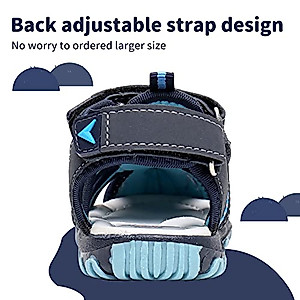 Apakowa Kid's Boy's Soft Sole Close Toe Sport Beach Sandals (Toddler/Little Kid) (Color : Blue, Size : 6 M US Toddler)