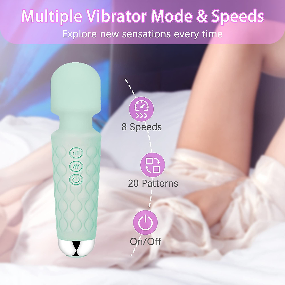 KINGWAND Handheld Back Massager-Rechargeable Mini Massager, Deep Tissue Massager, Used for Shoulder, Waist, Back Pain Relief, Portable Stick Massager, Full Body Massage.
