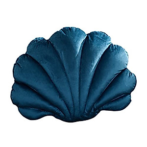HXIYAN Shell Pillow car Sofa Bedroom Cushion Office Accessories Props (14.9in*11in, Navy Blue)