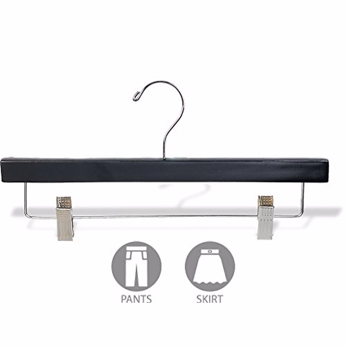 The Great American Hanger Company Wooden Bottom/Skirt Hangers, Black Finish, Box of 50 (500333-050)