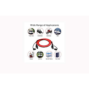 CERRXIAN 3.2FT 10AWG SAE to SAE 2 Pin Quick Disconnect Power Automotive Extension Cable with Cap for Solar Panels Battrey(Black,1m)