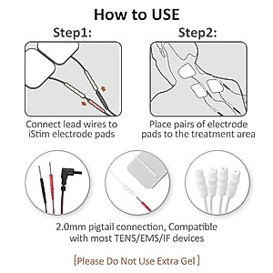 iStim Super Soft 2"x2" TENS Unit Electrodes for TENS Massage EMS Unit/Muscle Stimulator - 100% Japanese Gel - 16 Pieces Reusable Electrode Pads (2"x2"- 16 Pieces - Black)
